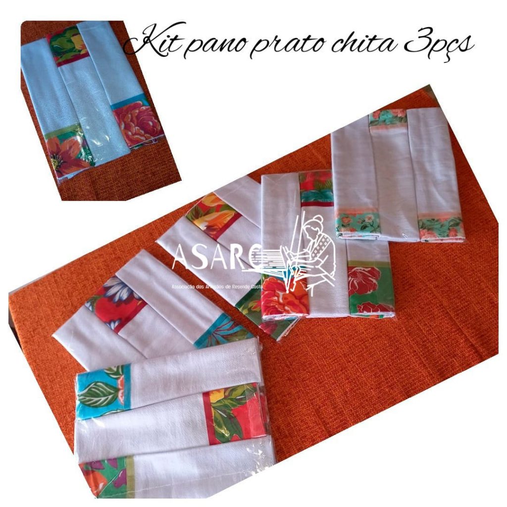 Kit pano de prato de chita 3pçs - Asarc - Associação dos Artesãos de ...